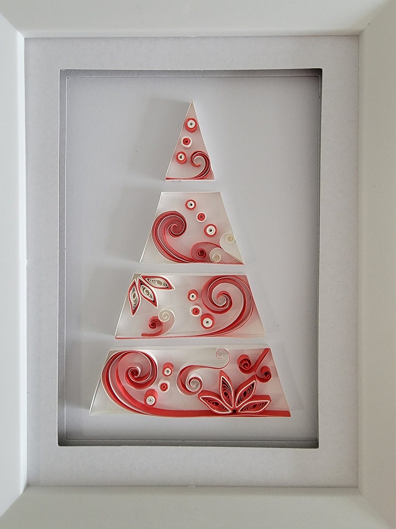 Quilled Red and White Christmas Tree - Etsy