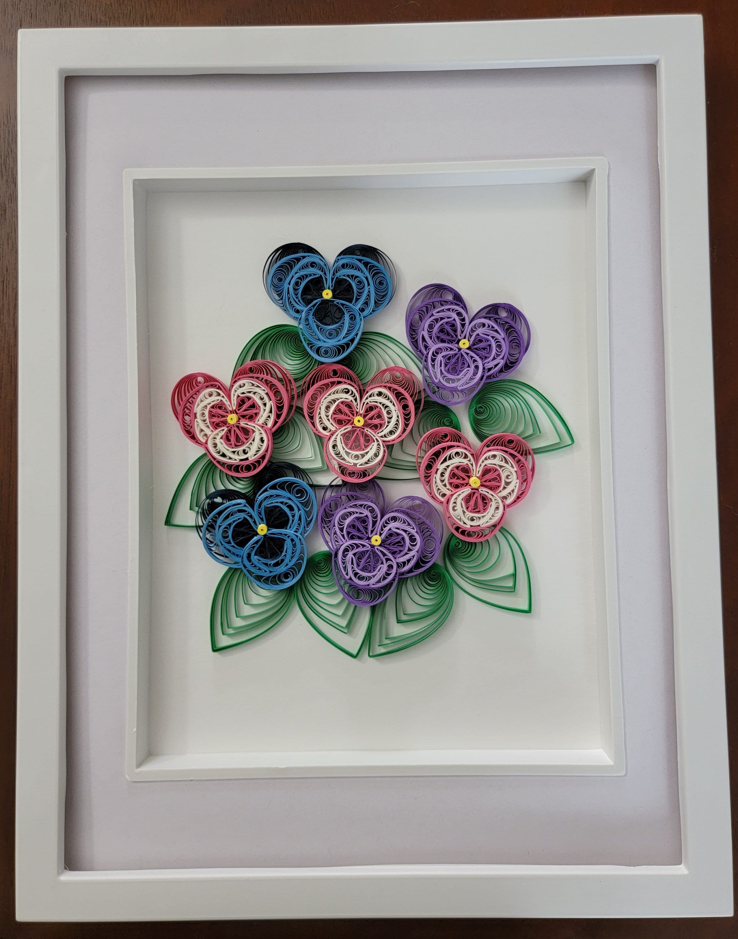Quilled Pansies in Large Frame - Etsy