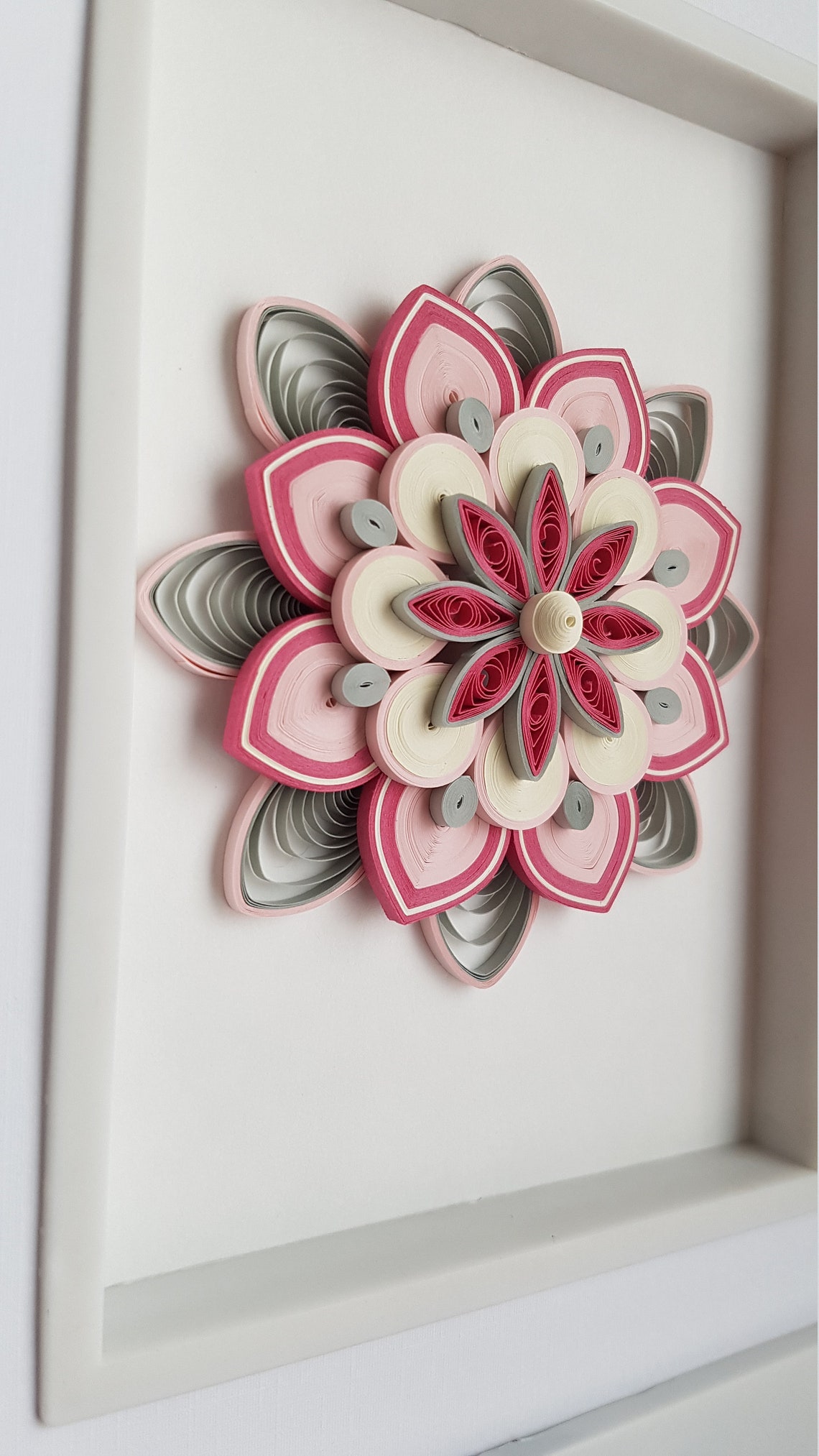 Quilled Pink Flower Mandala - Etsy