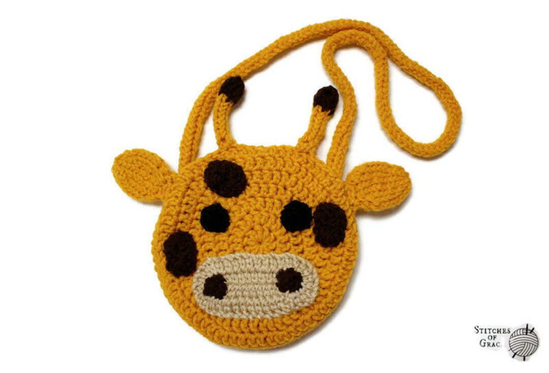Giraffe Purse, Crochet Bags, Little Girl's Purse, Small Animal Pouch ...