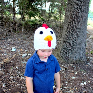 Knitted Brown or White Chicken Hat, Child Photo Shoot Prop, Down at the ...