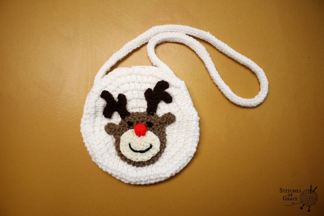 Crochet Purse With Reindeer, Christmas Themed Bag for Kid, Santa's ...