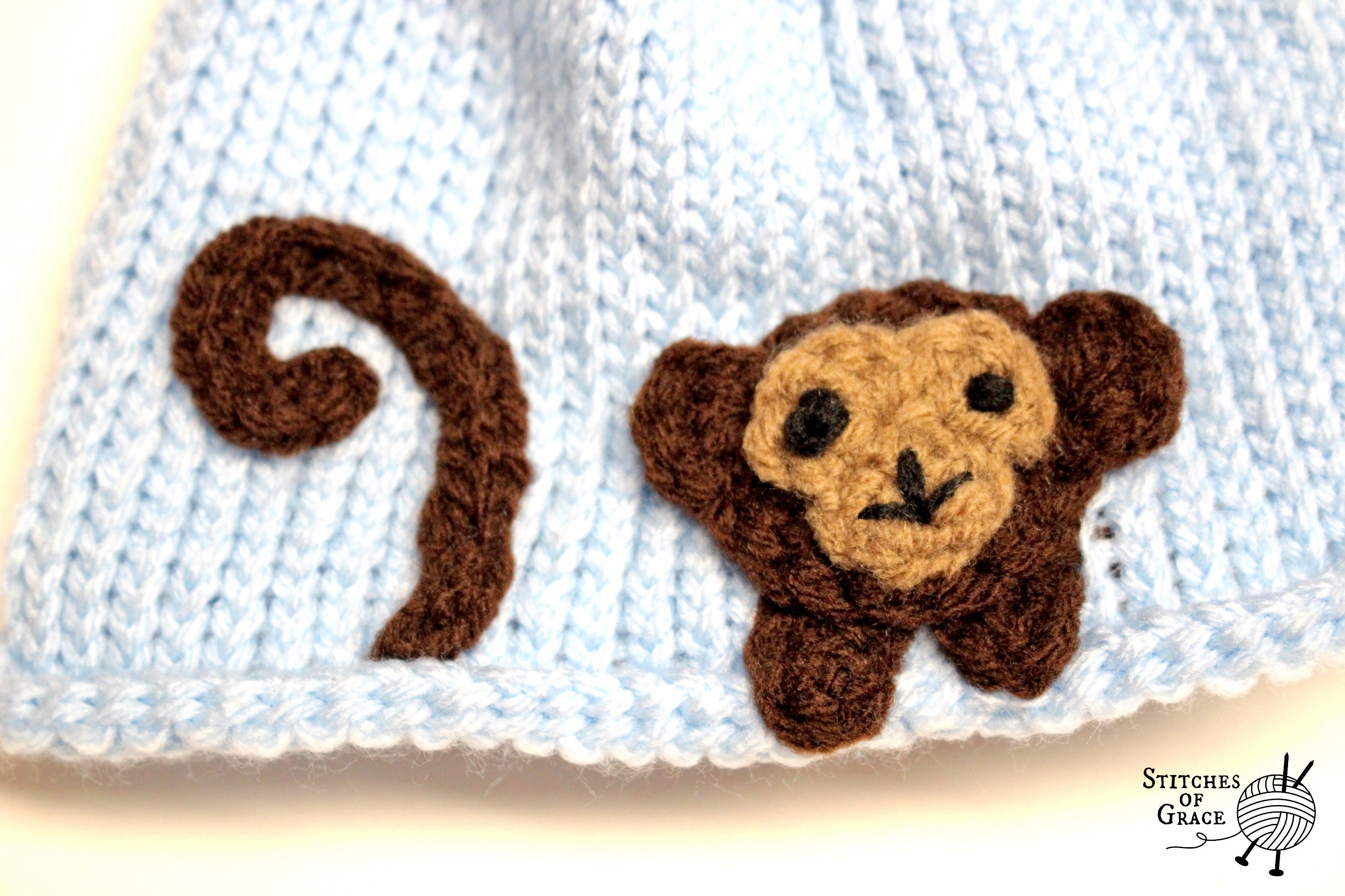 Knitted Hat With Monkey Face Wild Animal Photo Shoot Safari - Etsy