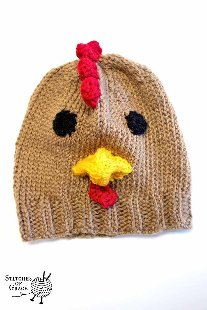 Knitted Brown or White Chicken Hat Child Photo Shoot Prop | Etsy