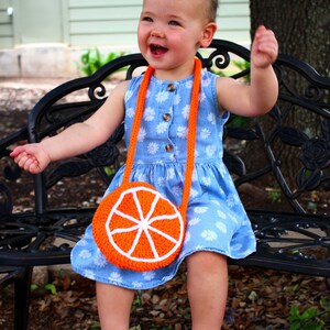 Orange Slice Purse, Little Girl's Purse, Small Food Pouch, Citrus Fruit ...