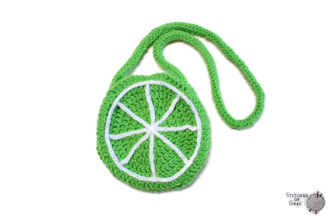 Green Lime Slice Purse, Little Girl's Purse, Small Food Pouch, Citrus ...