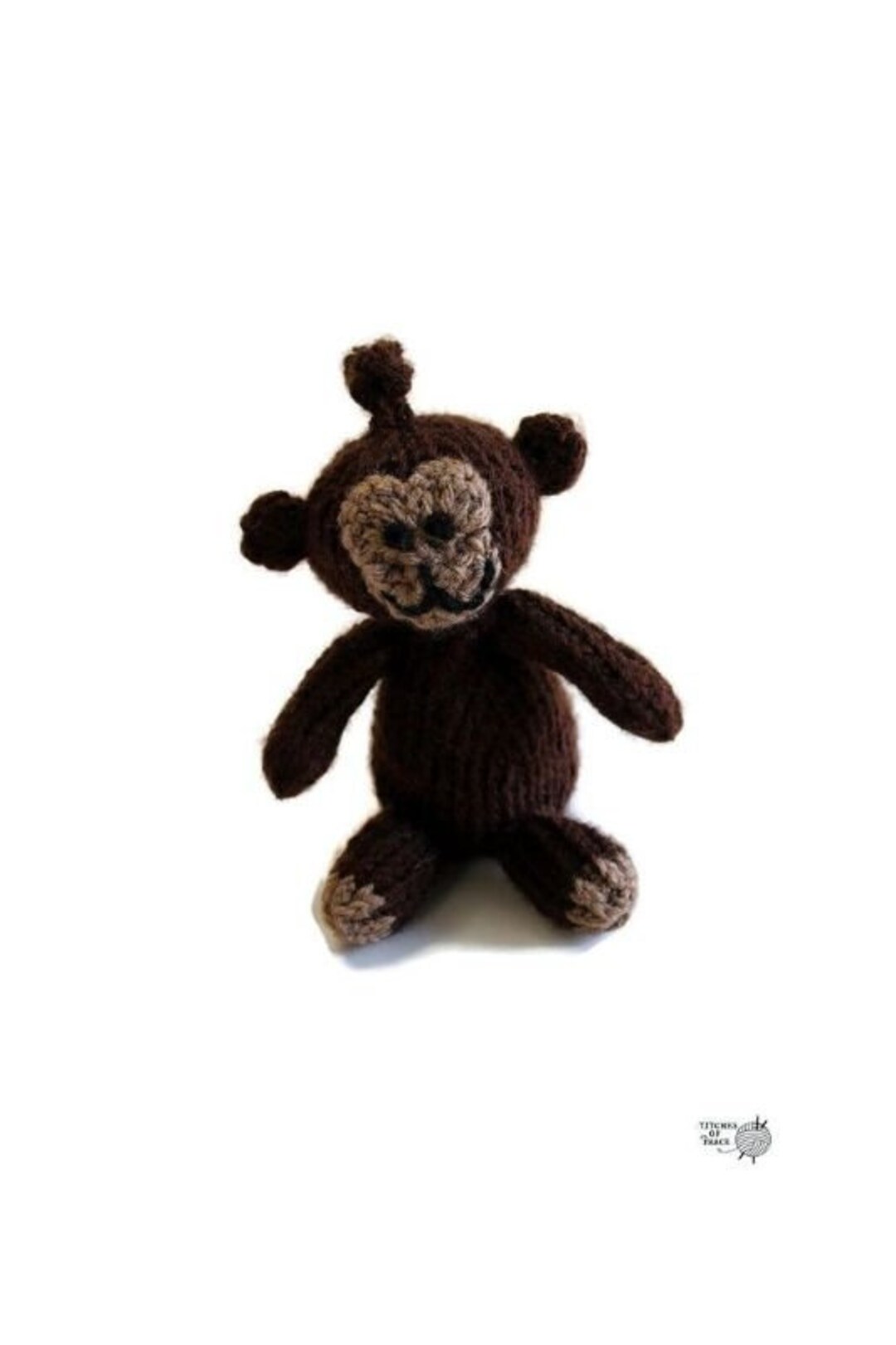 Monkey Plushie, Amigurumi Yarn Monkey, Stuffed Safari Toy for Kids ...