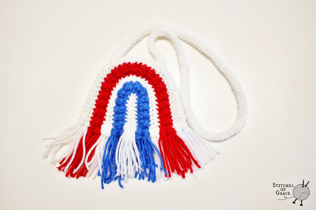 Patriotic Boho Rainbow Purse, 4th of July Purse With Tassels, Red White ...