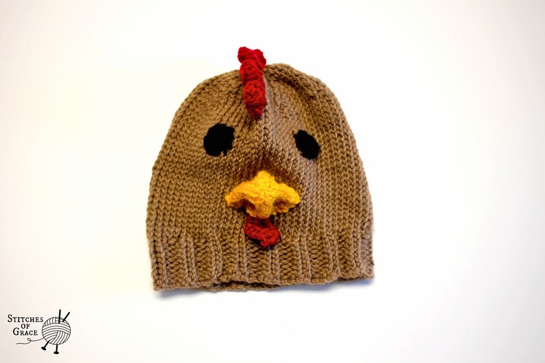 Knitted Brown or White Chicken Hat Child Photo Shoot Prop | Etsy