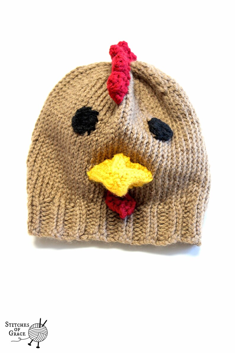 Knitted Brown or White Chicken Hat Child Photo Shoot Prop | Etsy