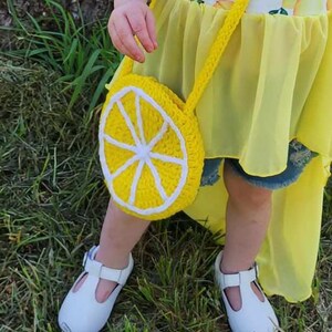 Yellow Lemon Slice Purse, Little Girl's Purse, Small Food Pouch, Citrus ...