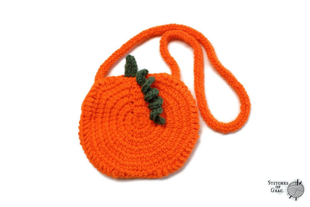 Orange Pumpkin Purse, Little Girl's Purse, Small Food Pouch, Halloween ...