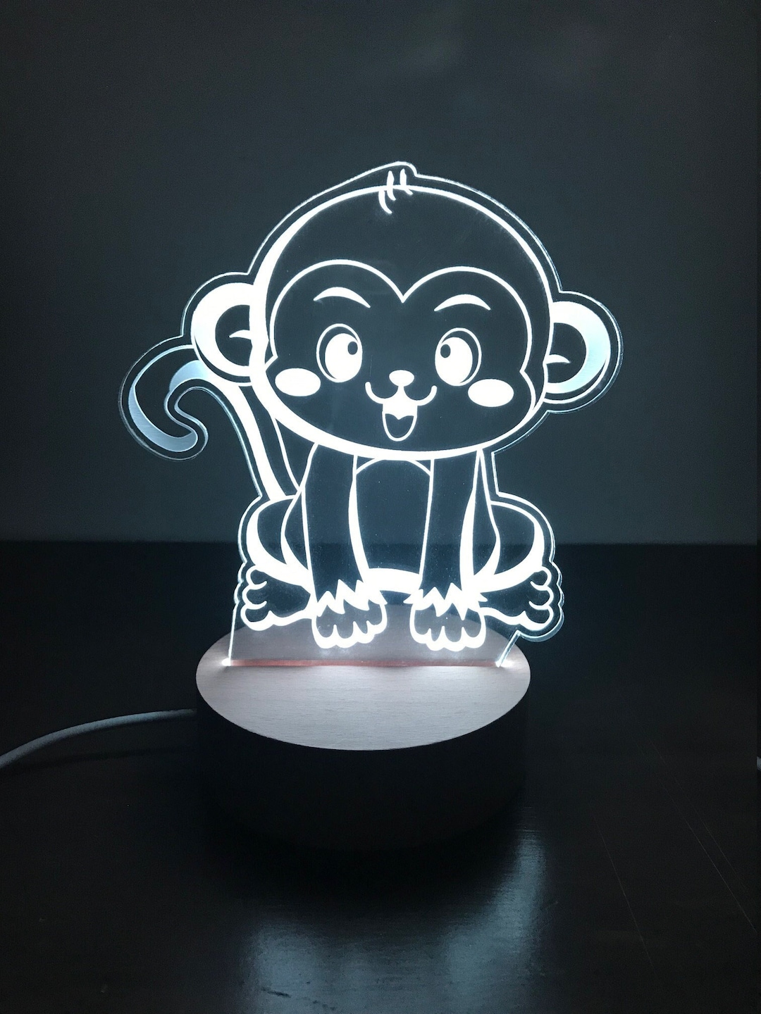 Personalized Night Light, Monkey Night Light, Kid's Night Light, Girl's ...