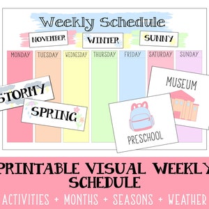Kids Printable Visual Weekly Schedule, Kids Printable Calendar ...