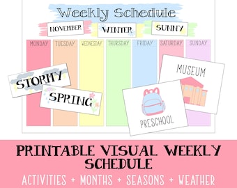 Kids Printable Visual Weekly Schedule Kids Printable - Etsy