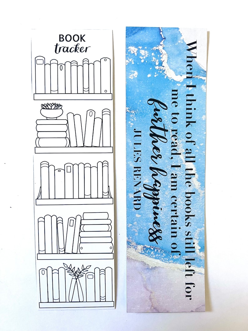 Printable Reading Tracker Bookmark, Printable Coloring Bookmark ...