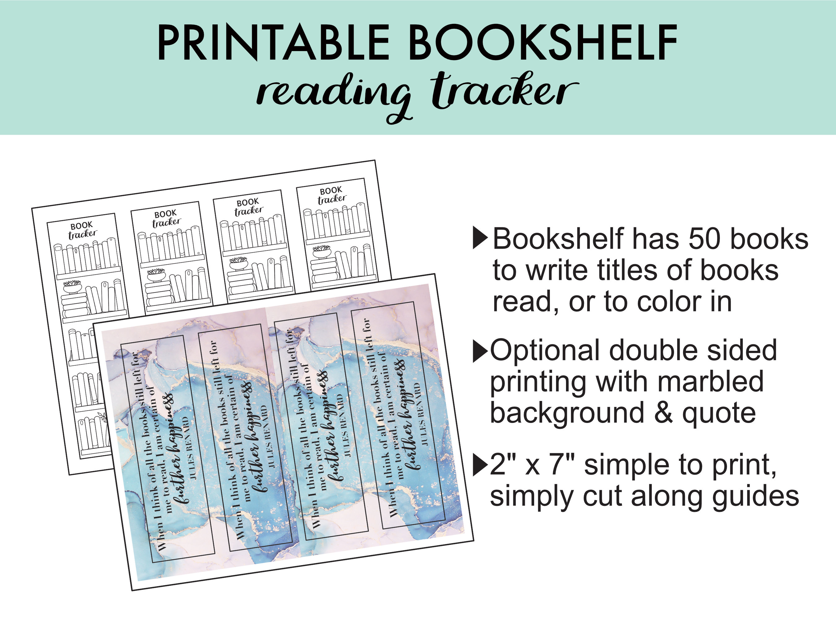 Printable Reading Tracker Bookmark, Printable Coloring Bookmark ...