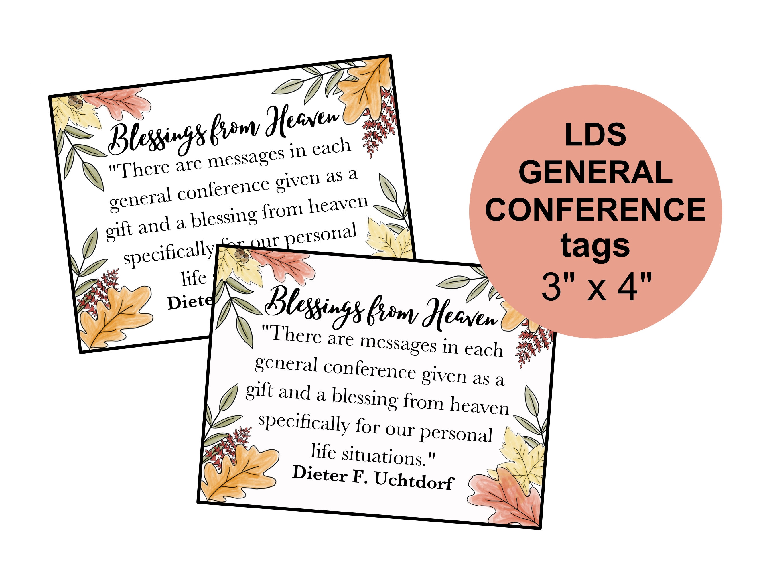 General Conference Printable Tags, LDS Ministering Gift, Church of ...