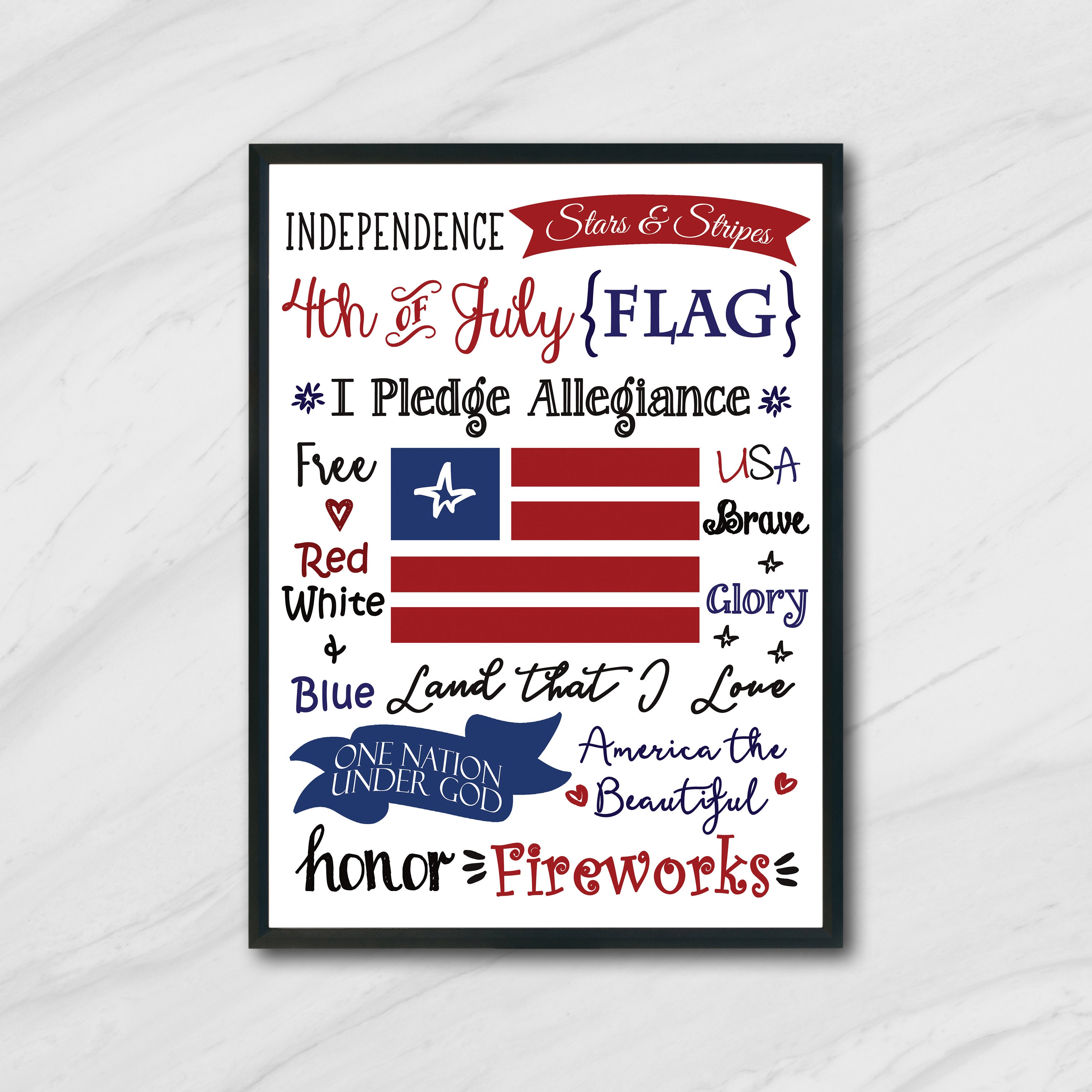 4th of July Printable, Patriotic Decor, Independence Day, Memorial Day ...