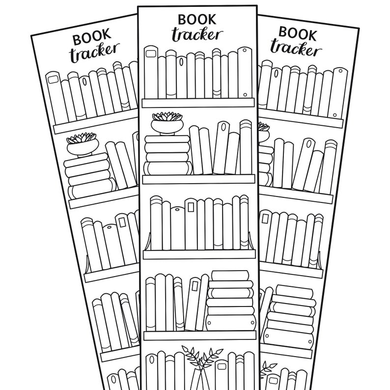 Printable Reading Tracker Bookmark, Printable Coloring Bookmark ...