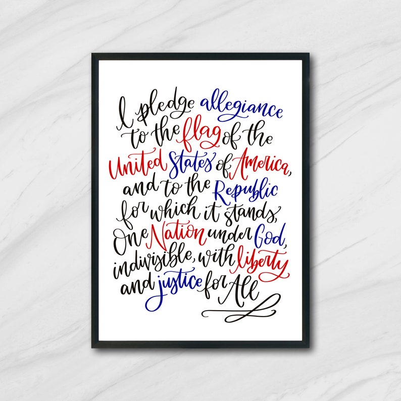 4th of July Printable, Pledge of Allegiance, Patriotic Decor ...