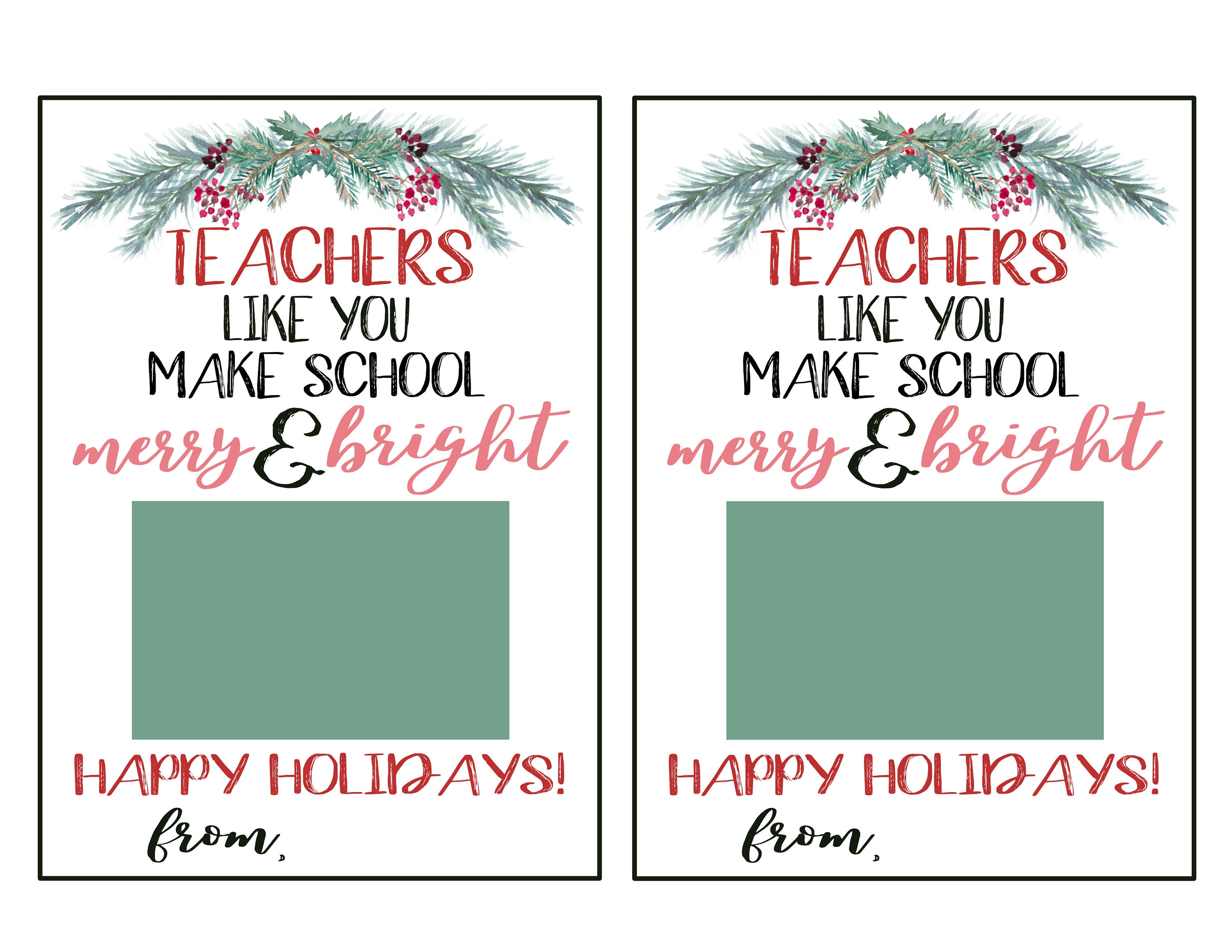 Printable Teachers Like You Make School Merry and Bright Gift - Etsy
