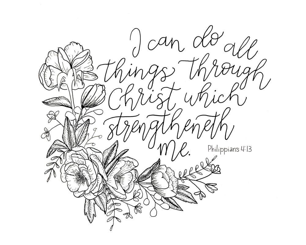 I Can Do All Things, Philippians 4:13 KJV, Print, Floral Bible Verse ...