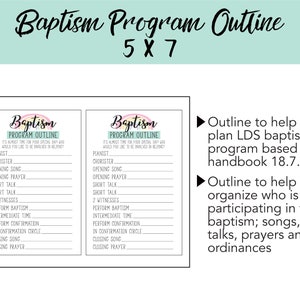 LDS Baptism Checklist, LDS Baptism, Digital Download, Baptism Organizer ...