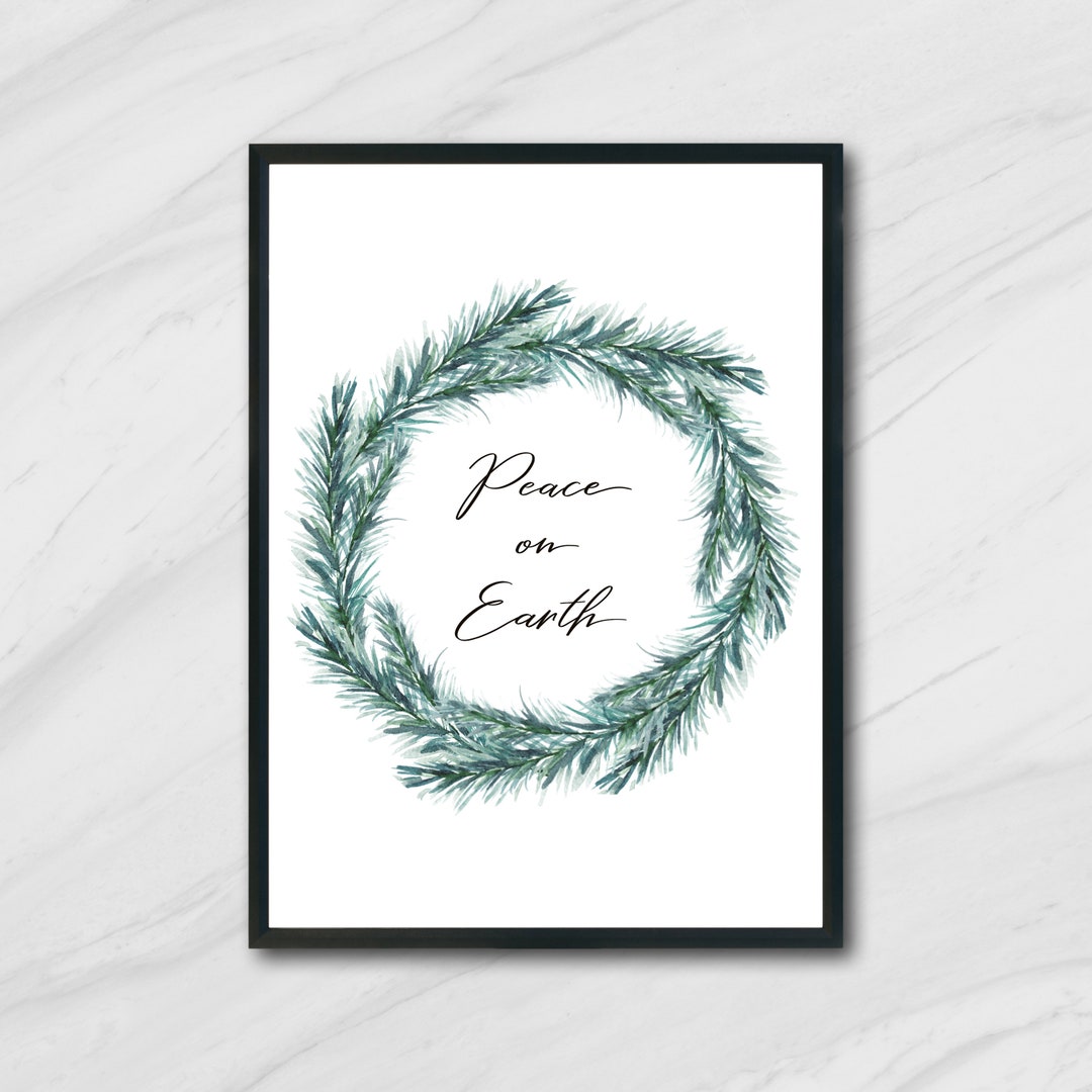 Peace on Earth Print, Christmas Printable, Christmas Print, Christian ...