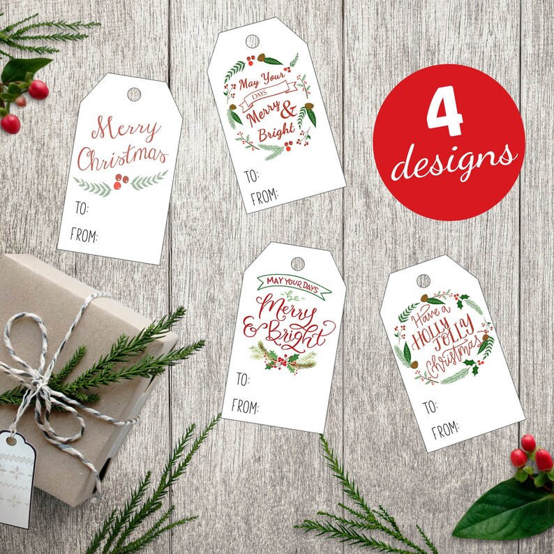 Christmas Tags, Printable Christmas Tags, Christmas Gift Tags, Holiday ...