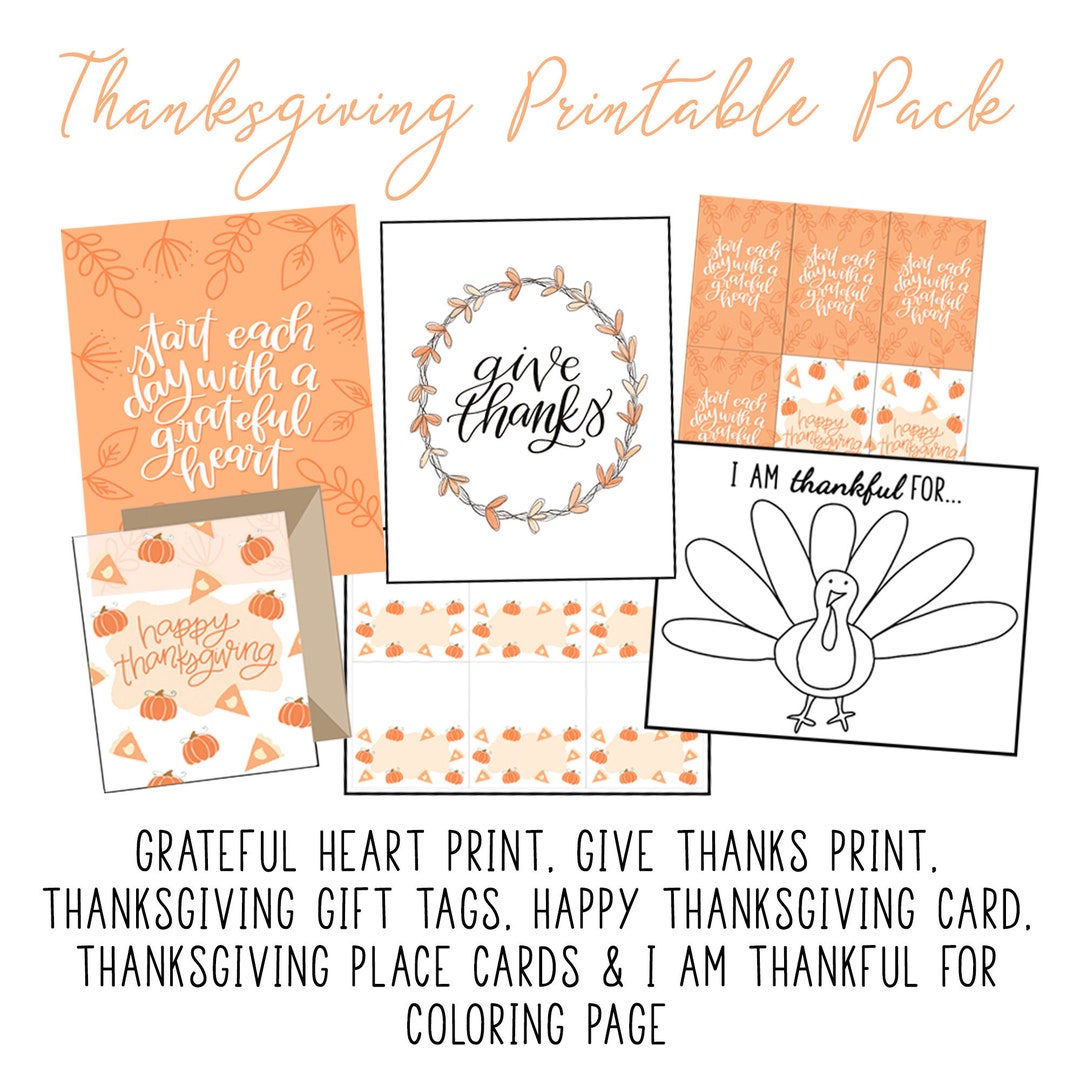 Thanksgiving Printable Pack, Thanksgiving Printables, Thanksgiving ...