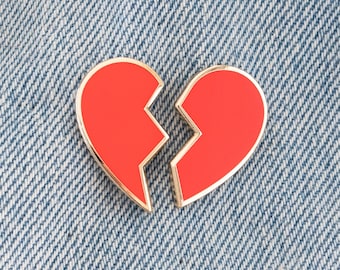 Broken Heart Pin | Etsy