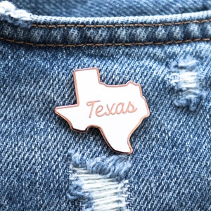 Texas Enamel Lapel Pin // White / Copper / Hard Enamel Pin / - Etsy