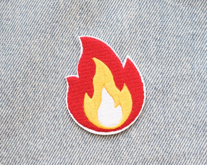 Flame Patch // Embroidered Patch / Fabric Patch / Sew on / Iron on ...
