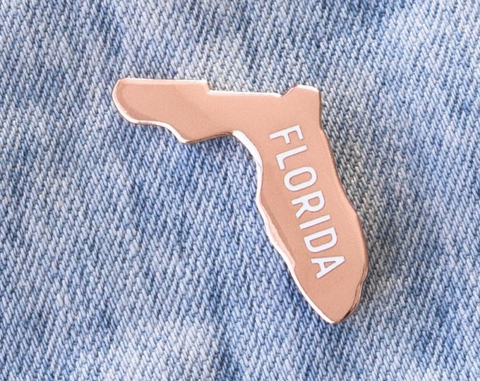 Florida Enamel Lapel Pin // Copper / Florida Pin / Miami / Tampa / Key ...