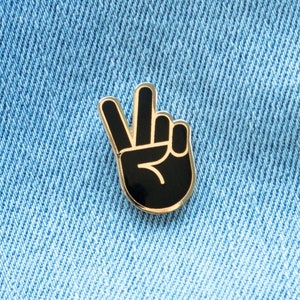 Peace Enamel Lapel Pin // Black / Gold / Hard Enamel / - Etsy