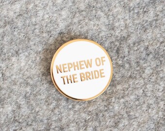 Father of the Bride Enamel Lapel Pin // Palm and Posy / White - Etsy