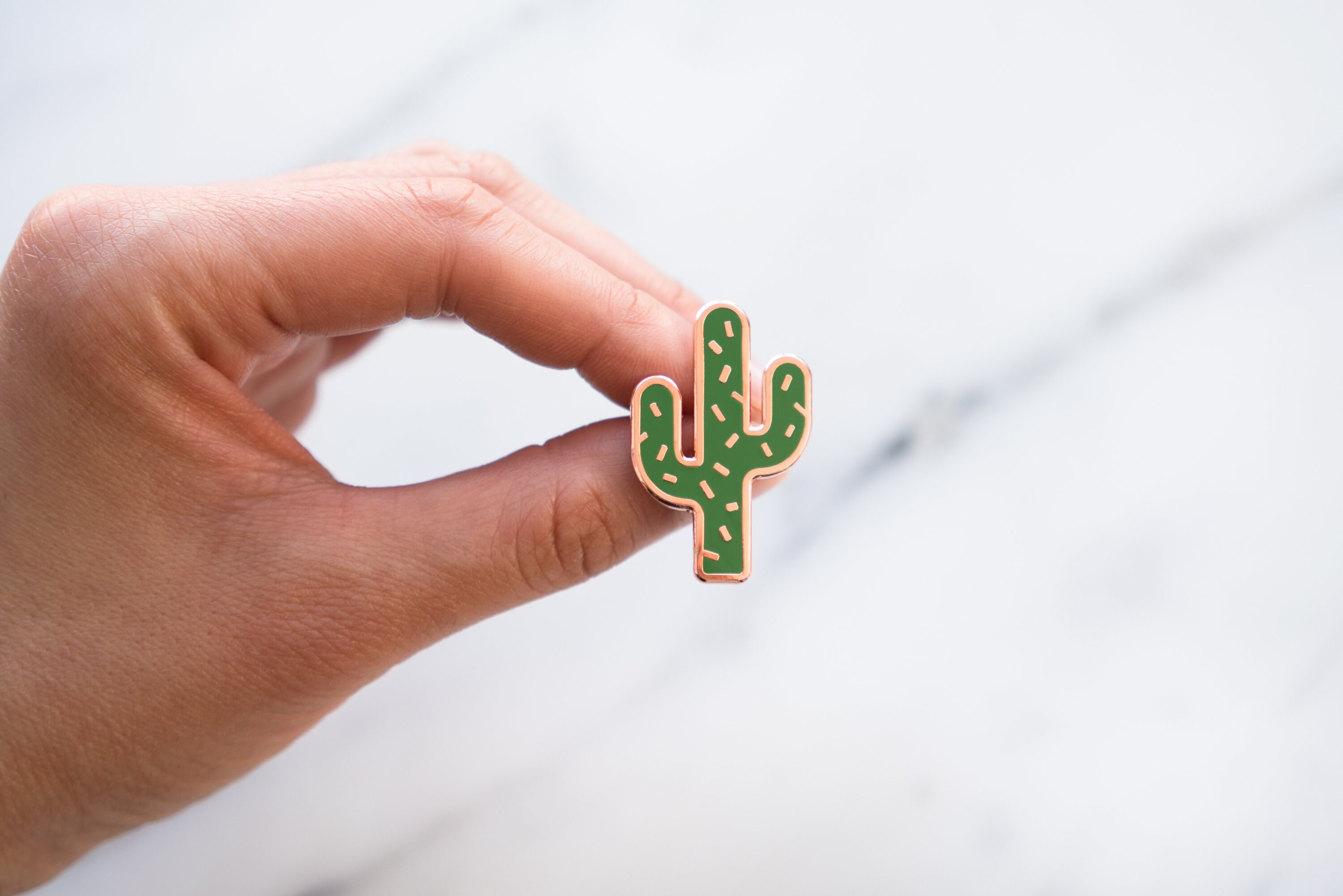 Cactus Enamel Lapel Pin // Green / Copper / Hard Enamel Pin / | Etsy