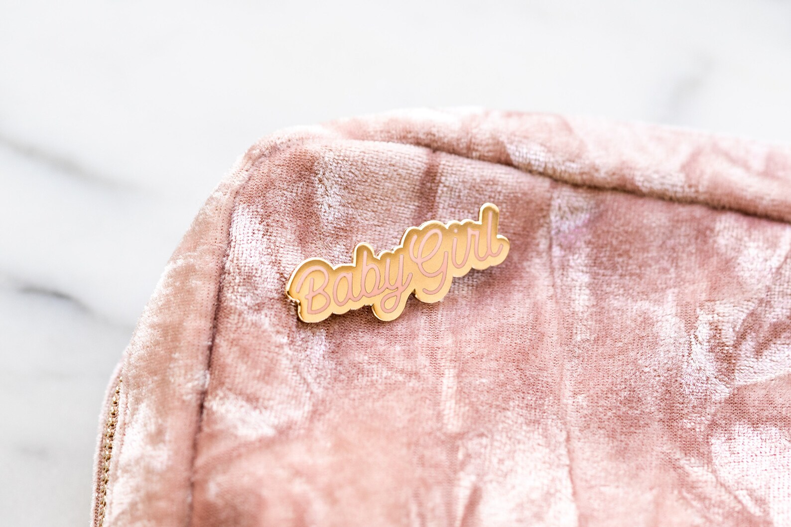 Baby Girl Enamel Lapel Pin // Gold / Copper / Pink / Babygirl | Etsy