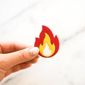 Flame Patch // Embroidered Patch / Fabric Patch / Sew on / Iron on ...