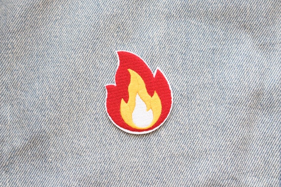 Flame Patch // Embroidered Patch / Fabric Patch / Sew on / - Etsy