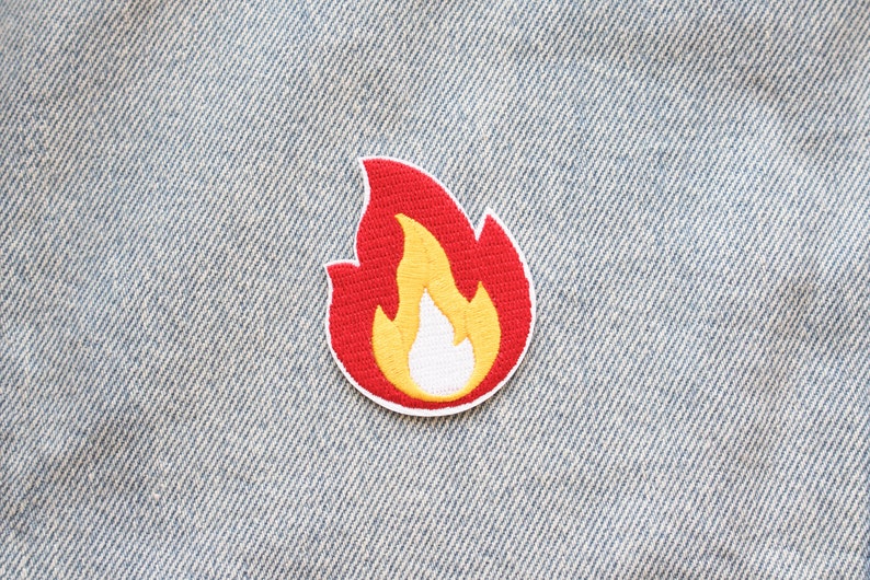 Flame Patch // Embroidered Patch / Fabric Patch / Sew on / - Etsy
