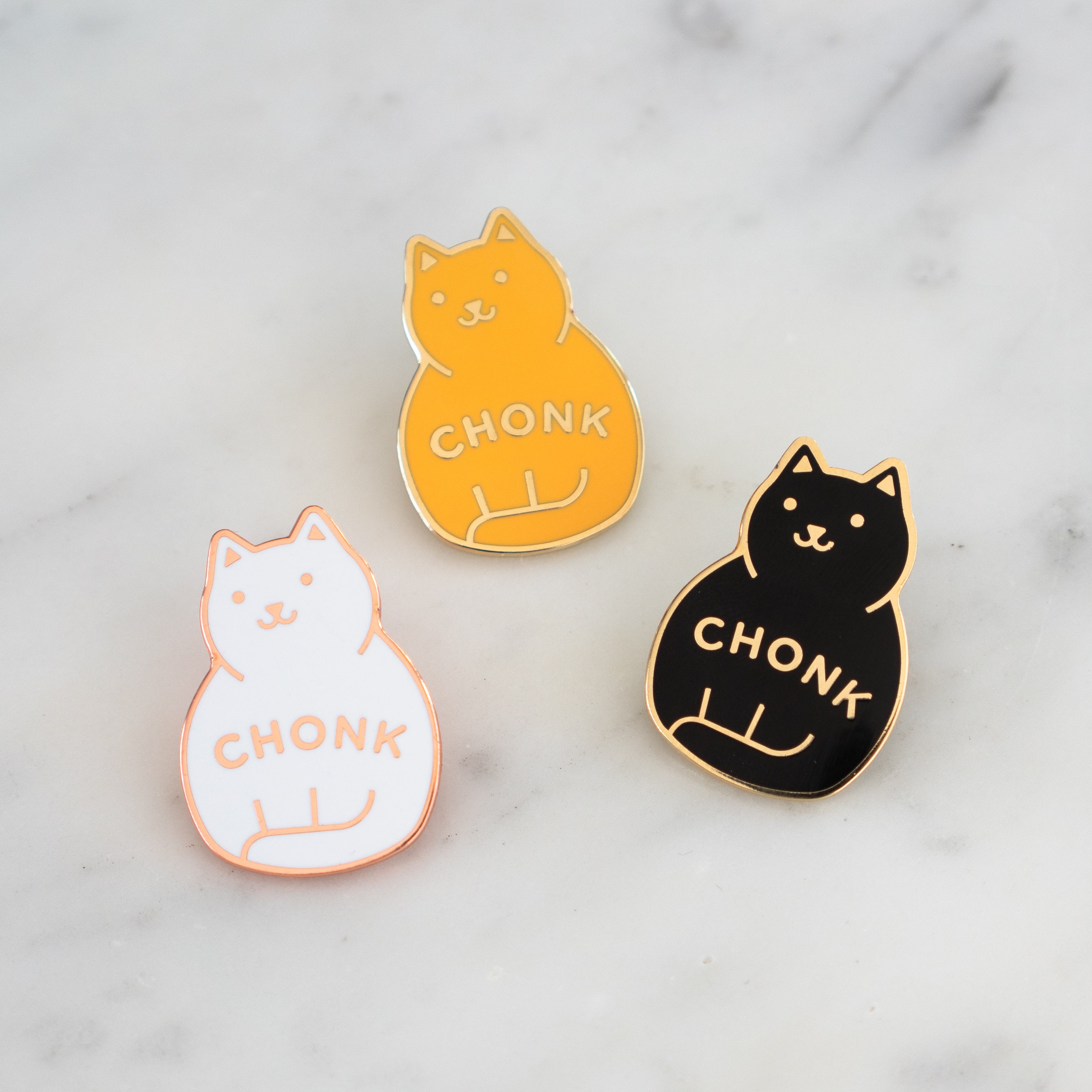 Chonk Cat Enamel Pin // Orange Cat / Ginger Cat / Gold / | Etsy