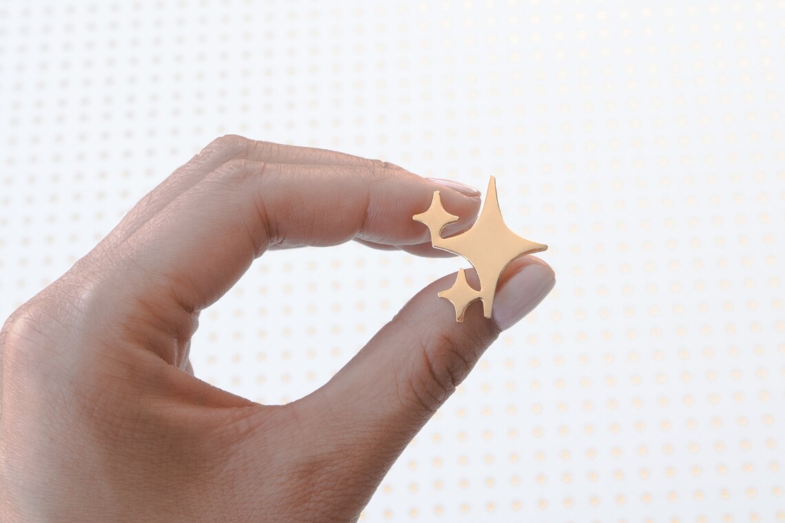 Sparkle Enamel Lapel Pin // Gold / Sparkle Emoji / Stars / - Etsy