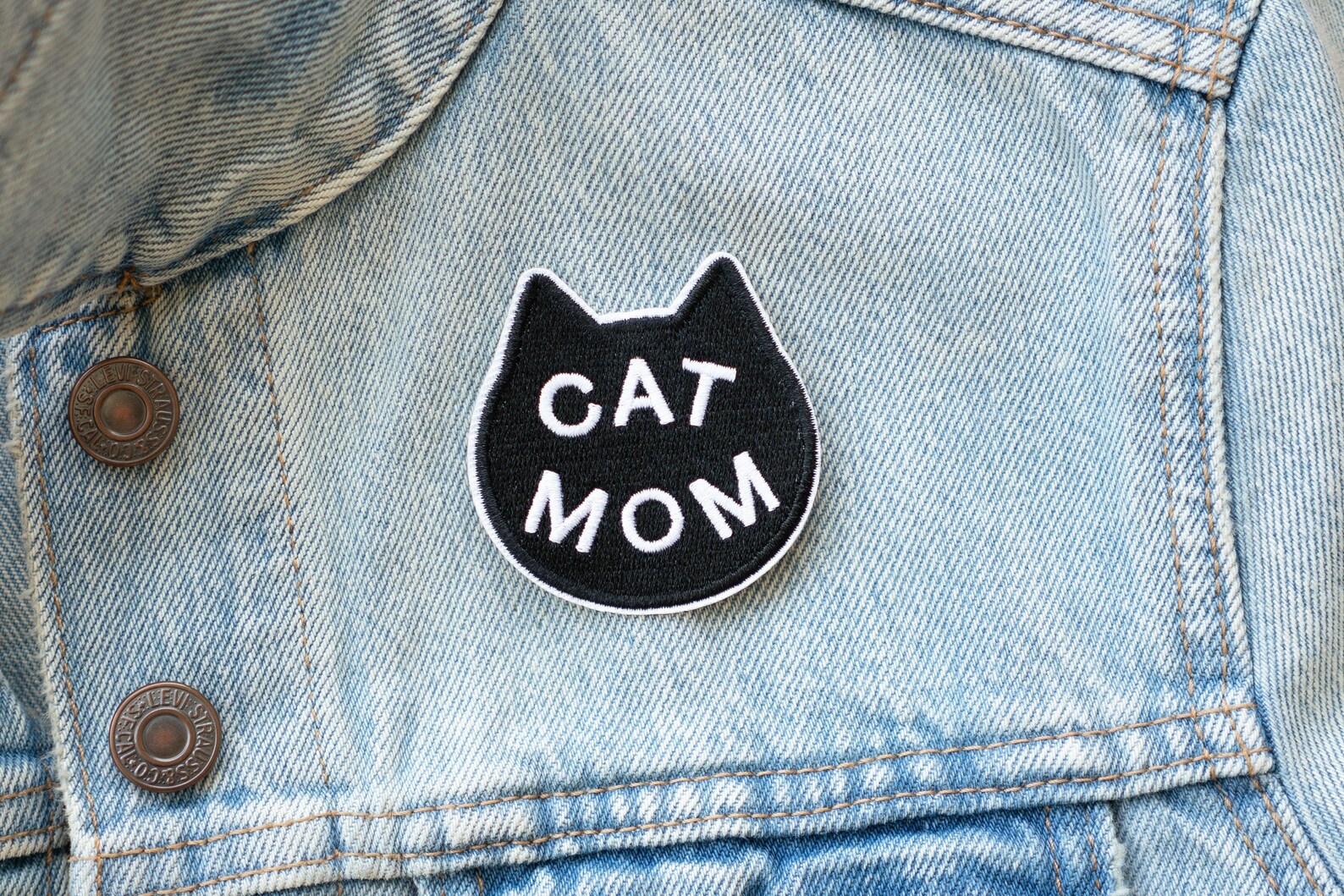 Cat Mom Patch // Embroidered Patch / Fabric Patch / Sew on / | Etsy
