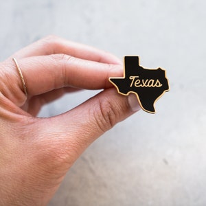 Texas Enamel Lapel Pin // Black / Gold / Hard Enamel Pin / Cloisonne ...