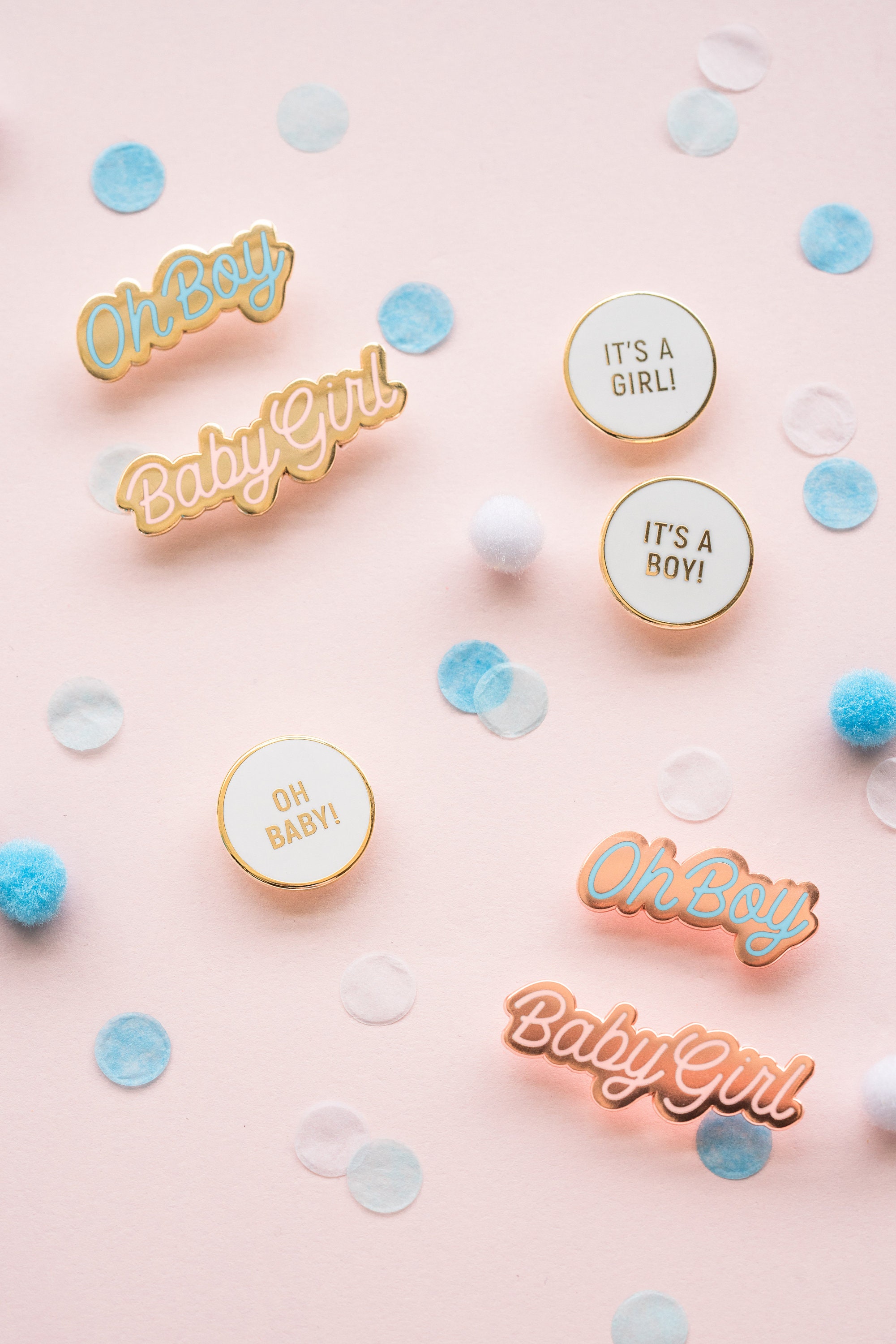 Baby Girl Enamel Lapel Pin // gold / copper / pink / babygirl | Etsy