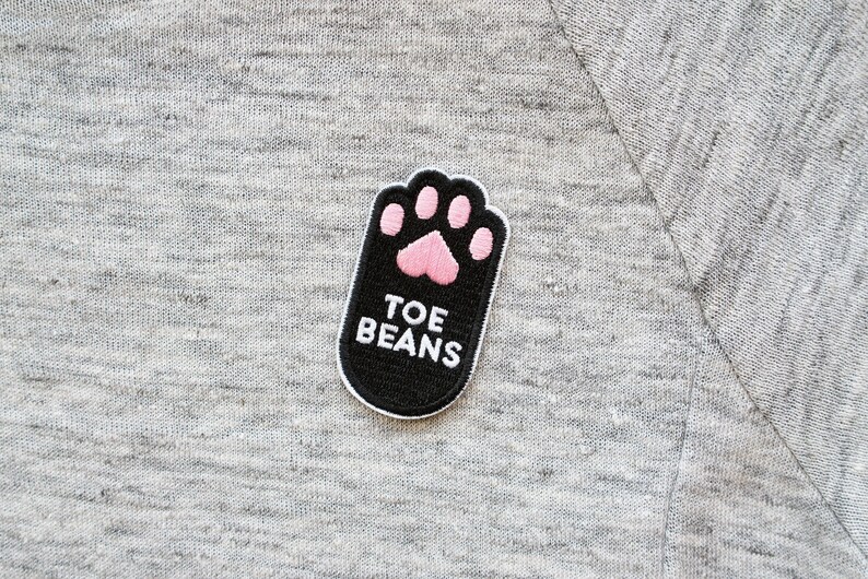 Toe Beans Patch // Black / Embroidered Patch / Fabric Patch / | Etsy
