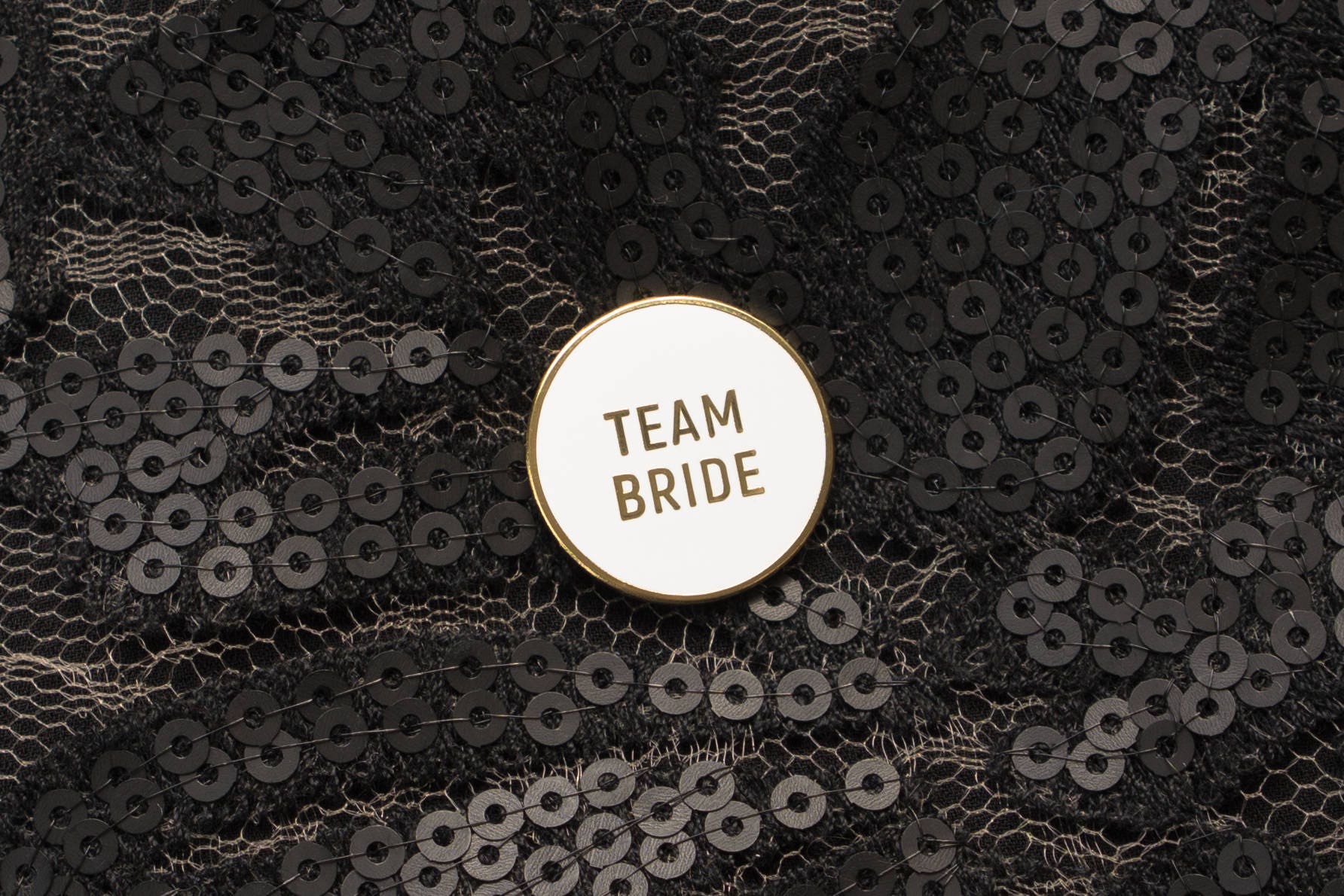 Team Bride Enamel Lapel Pin // Palm and Posy / White / Gold / - Etsy