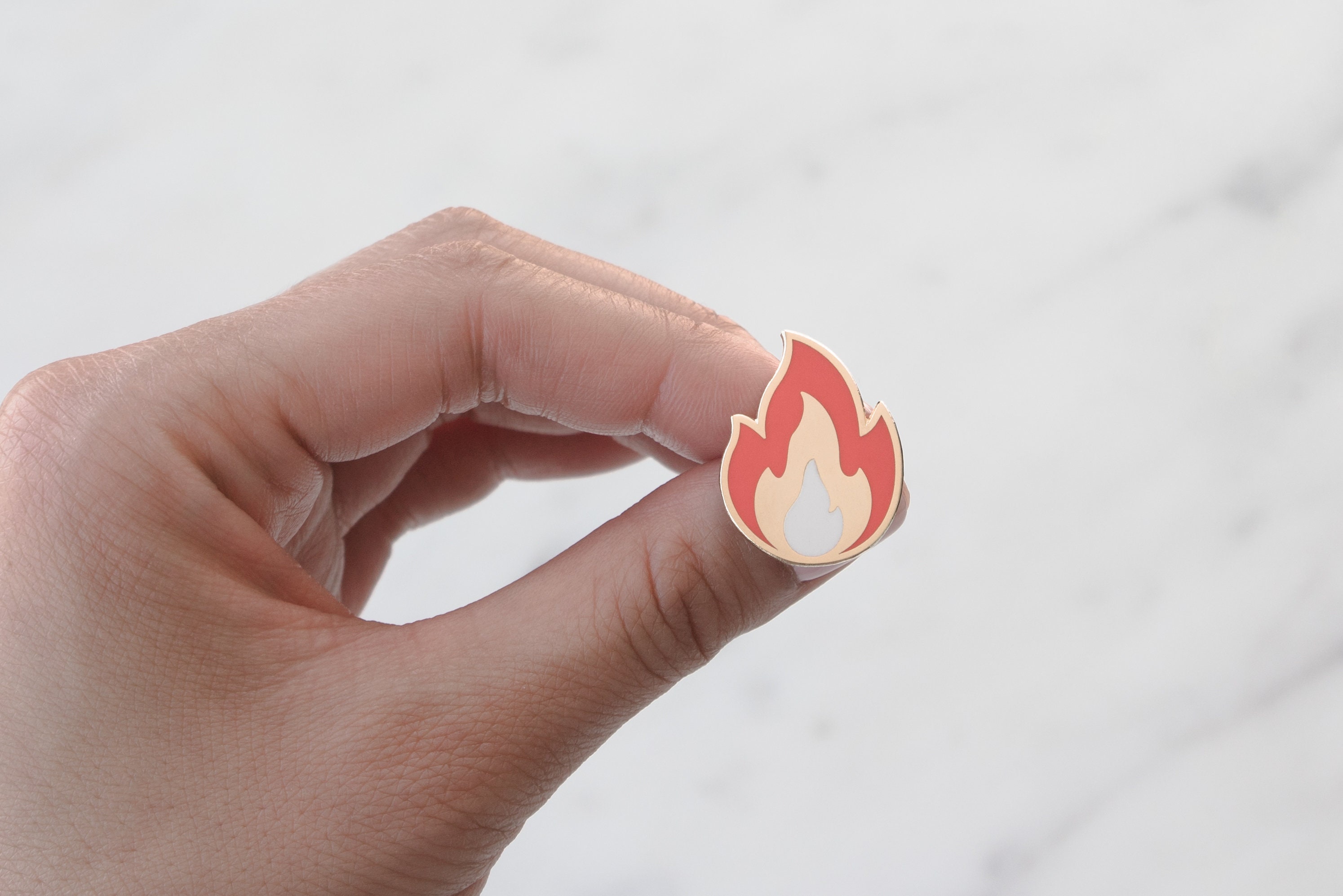 Flame Enamel Lapel Pin // Gold / Lit / Fire / Flame Emoji / - Etsy